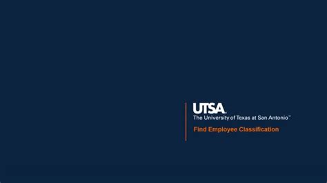What Is My Employee Classification Type Utsa Produced