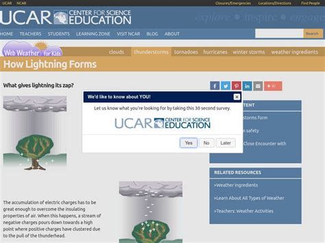 Ucar How Lightning Forms Website For 3rd 8th Grade Lesson Planet