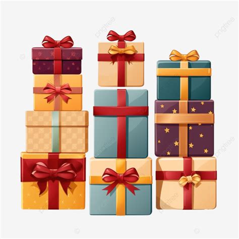 선물 상자와 패키지 세트 더미 명절 크리스마스를 위한 생일 상자 선물 및 선물 선물 패키지 리본 상자 Png 일러스트 및 이미지 에 대한 무료 다운로드 Pngtree