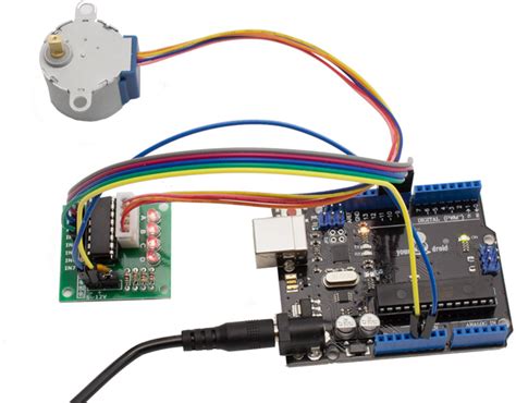 Arduino Anleitung BYJ Schrittmotor Mit ULN Treiber Roboter Bausatz De