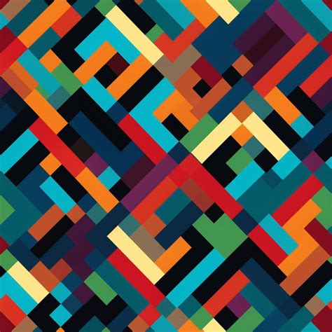 Premium AI Image Abstract Geometry Seamless Pattern Pixel Art Style