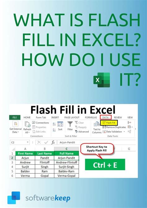 What Is Flash Fill In Excel How Do I Use It Microsoft Excel Tutorial Excel Shortcuts One