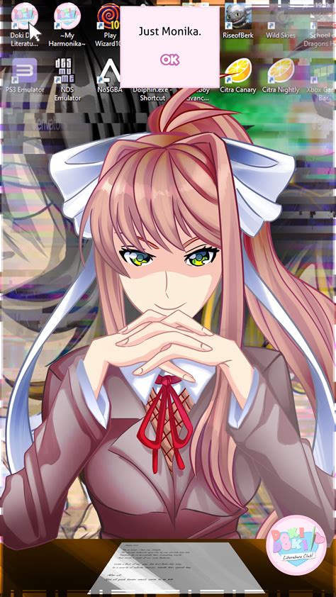 Ddlc Fanart Just Monika By Persistentabbyarts On Deviantart