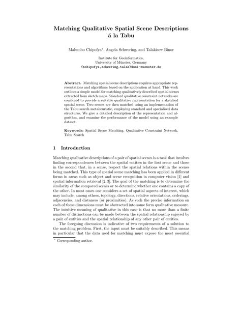 Pdf Matching Qualitative Spatial Scene Descriptions á La Tabu