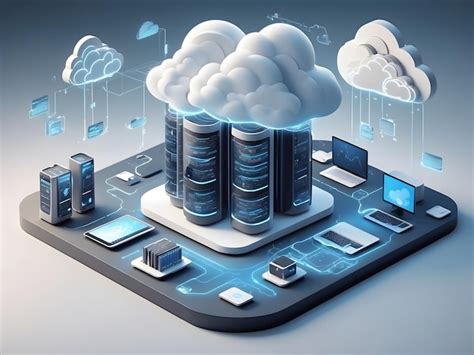 Premium Ai Image The Concept Of Cloud Computing Services And Remote