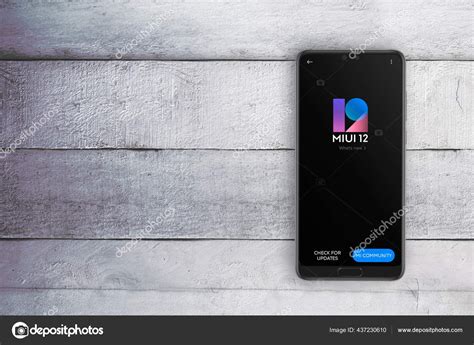 Smartphone Screen Miui12 Android Based Operating System Logo Empty Copy