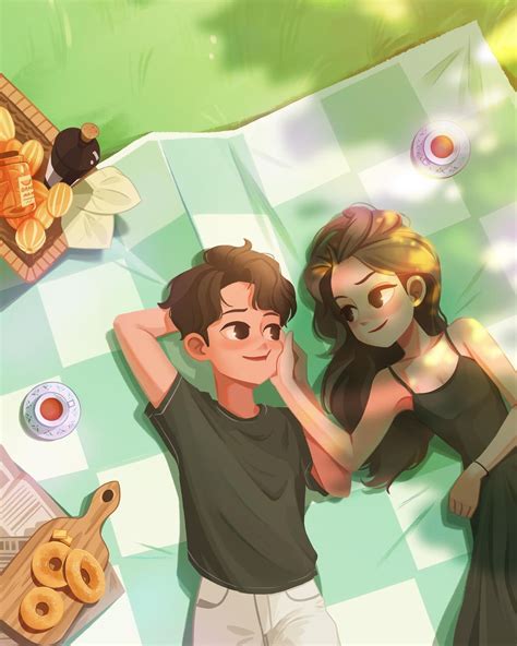 파랑 일러스트레이터 On Instagram 폭염주의보여도 너랑 있으면 타죽어도 싫지만은 않은 느낌👉🌻👈 파랑그림 캐릭터 그림일기 아트