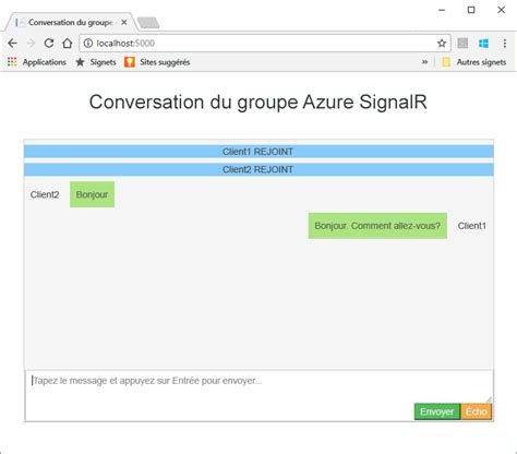 Démarrage Rapide Pour Apprendre à Utiliser Azure Signalr Service Microsoft Learn