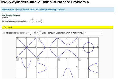 Solved Hw05 Cylinders And Quadric Surfaces Problem 7