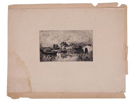 French Black And White Etching By Adolphe Appian