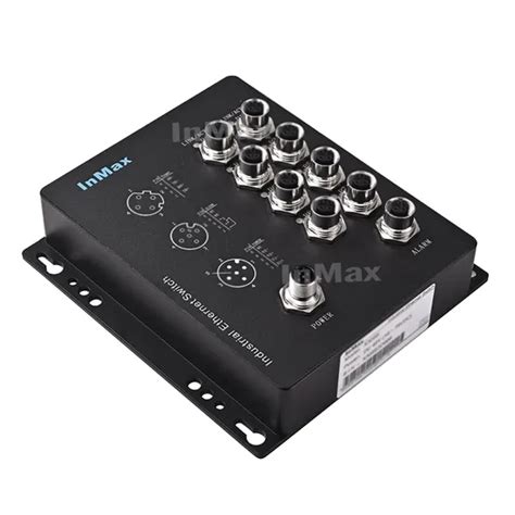 Inmax D Coded Waterproof M12 Railway Ethernet Switch 8 Port M12 Railway Ethernet Switch Railway