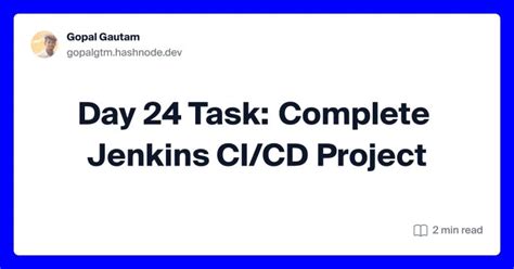 gopal gautam on linkedin day 24 task complete jenkins ci cd project
