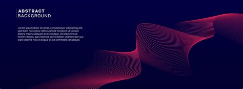 Abstract Glowing Wave Lines On Dark Blue Background Dynamic Wave