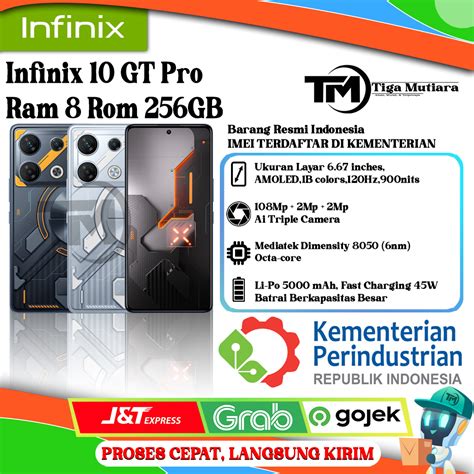 Jual Infinix GT 10 Pro 5G Ram 8 Rom 256GB Shopee Indonesia