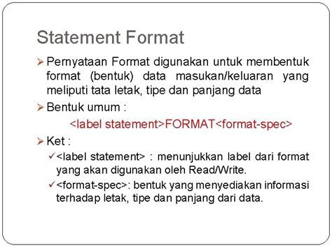 Dasar Komputer Pemrograman 2 B Fortran Statement Dibagi
