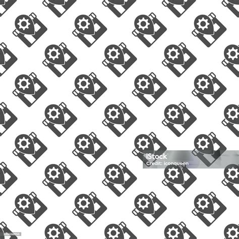 톱니바퀴 기어 위치 핀 솔리드 이음매 없는 패턴 수리 서비스 테마로 쇼핑하십시오 벡터 그래픽입니다 배경이 있는 작업장 집 간판 반복 글리프 아이콘 건물 외관에 대한 스톡