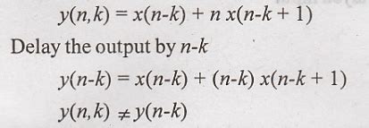Examples Based On Time Variant And Time Invariant System