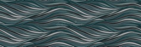 Seamless Wave Pattern Curved Shapes Background Regular Gray Texture Stock Vector
