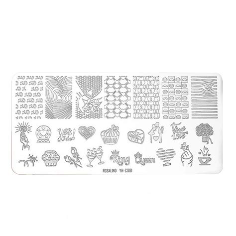 Badu Bg Изящни шаблони за изображения за декорация на нокти от неръждаема стомана Мини табела за