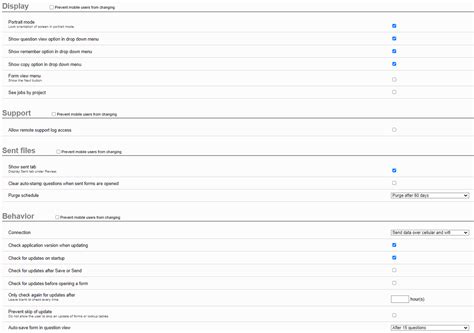 Settings Doforms Support
