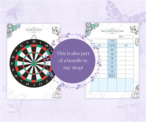 Dart Board Printable PDF Darts Target Sheet Pub Crawl Games Team Building Games