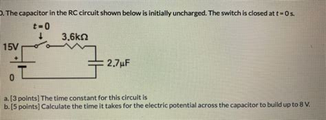 Solved The Capacitor In The RC Circuit Shown Below Is Chegg Com