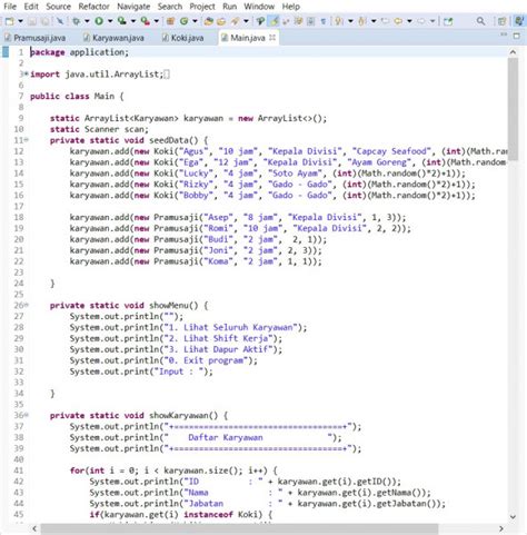 pengerjaan tugas kuliah object oriented programming