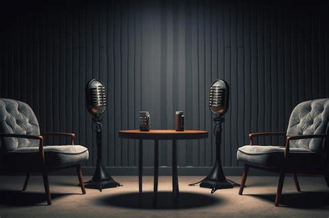 Premium Photo A Microphone On A Table With A Microphone On Top Of It