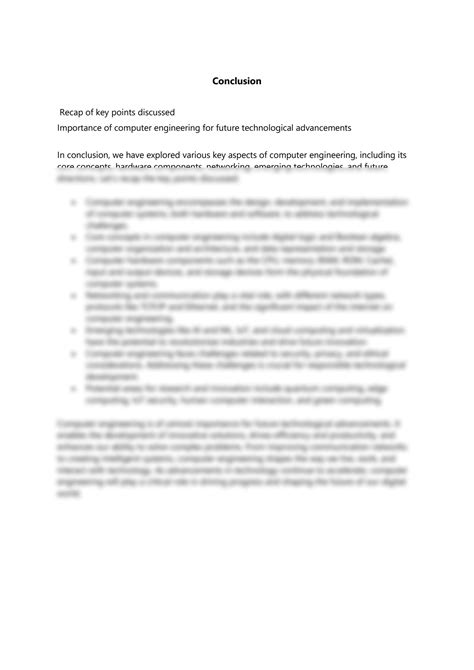 Solution Conclusion Of Computer Engineering Studypool