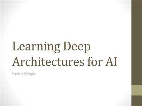 Learning Deep Architectures For Ai