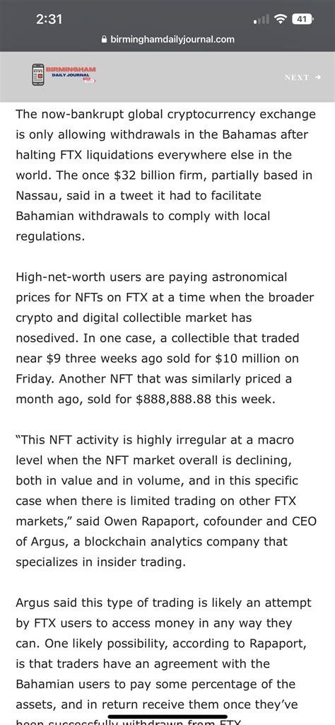 9 Nfts On Ftx Selling For 3million Dollars Just To Transfer Funds
