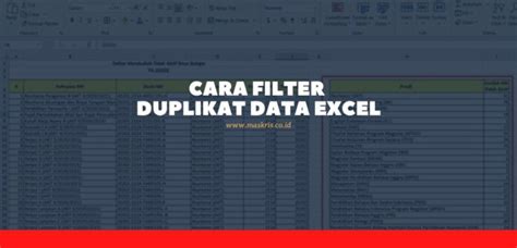 Cara Filter Duplikat Data Excel Dalam Satu Kolom Id