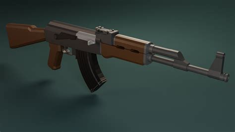 Low Poly Ak 47 Weapon Free Vr Ar Low Poly 3d Model Cgtrader
