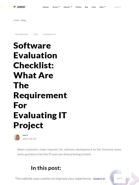 Software Evaluation Checklist Download Free Pdf Interface