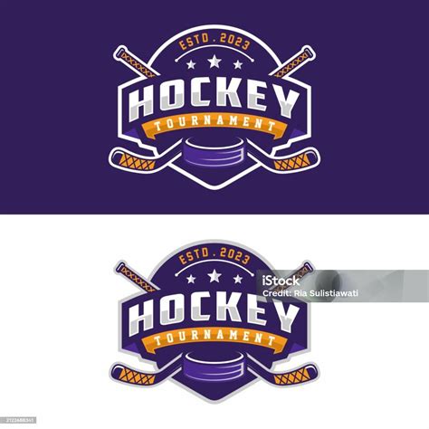하키 스포츠 아이콘 템플릿입니다 현대 벡터 일러스트 레이 션입니다 배지 디자인 Championship에 대한 스톡 벡터 아트 및 기타 이미지 Championship