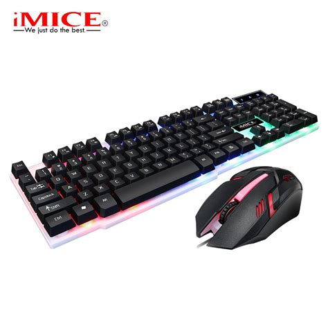 Wired Game Keyboard Suspended Key Cap Rainbow Back Vicedeal