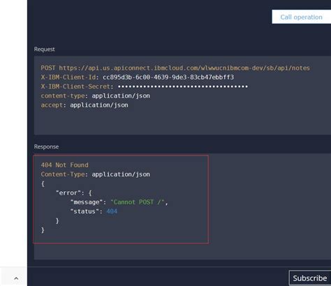 Rest Api Connect Published Api In Developer Portal Test Return Cant Post Stack Overflow