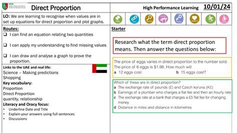 Direct Proportion Worksheet Equations And Graphs