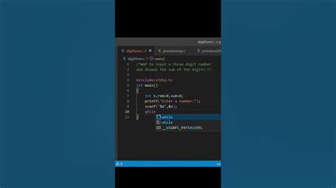 Calculate The Sum Of Digits C Language Codewithshamsi Youtube