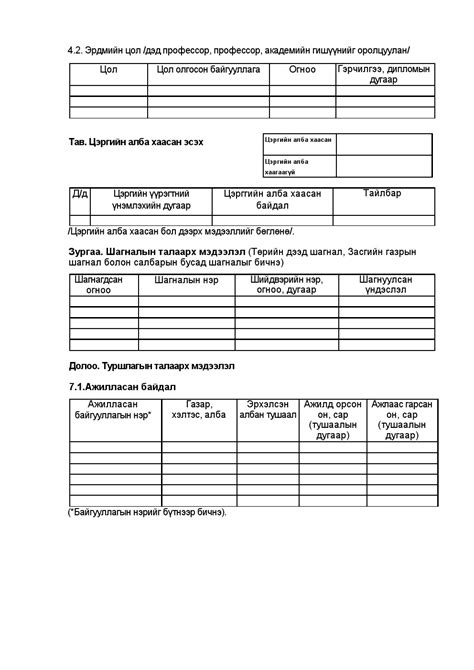 Төрийн албан хаагчын анкет