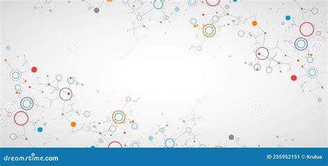 Geometric Abstract Background With Connected Line And Dots Futuristic Digital Background For