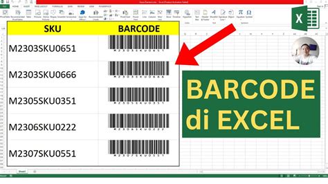 Cara Membuat Barcode Di Excel Mudah Dan Cepat Youtube