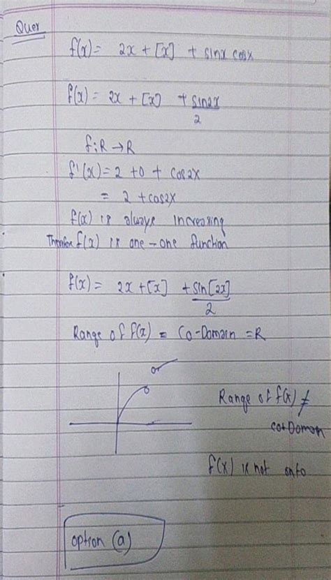 For A Real Number X X Denotes The Greatest Integer Than Or Equal To X Let F