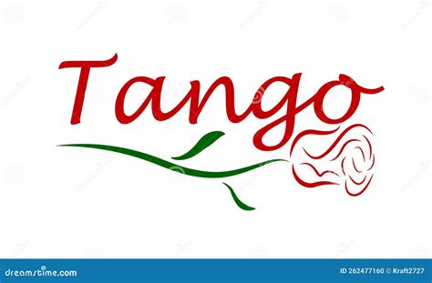 Tango Text With Rose Stock Vector Illustration Of Element 262477160