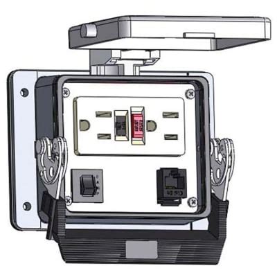 Mencom GF RJ45 5R 32 Panel Interface Connector GFCI Duplex Outlet RJ45 And A 5A Reset 32