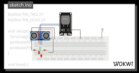 Ultrasonic Wokwi Esp32 Stm32 Arduino Simulator