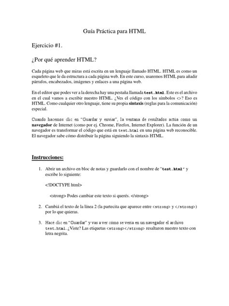 Práctica Para Html Pdf Html Red Mundial