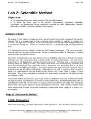 Lab Scientific Method Docx Module Lab Scientific Method BIOL Lab Scientific
