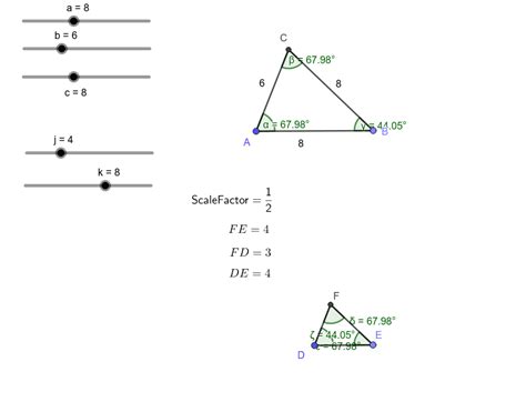 Scaled Triangles Geogebra