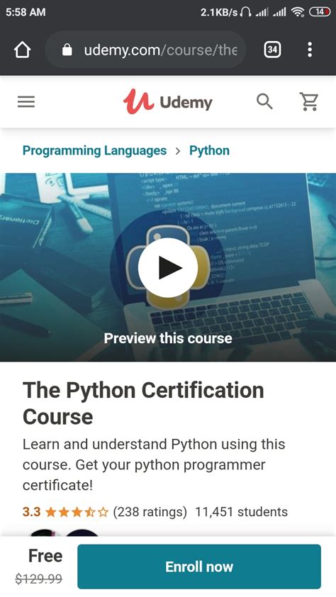 The Python Certification Course Learn Free Online Earning